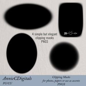 Clipping Masks (set 6), Digital Clipping Masks, Digital Scrapbook ...