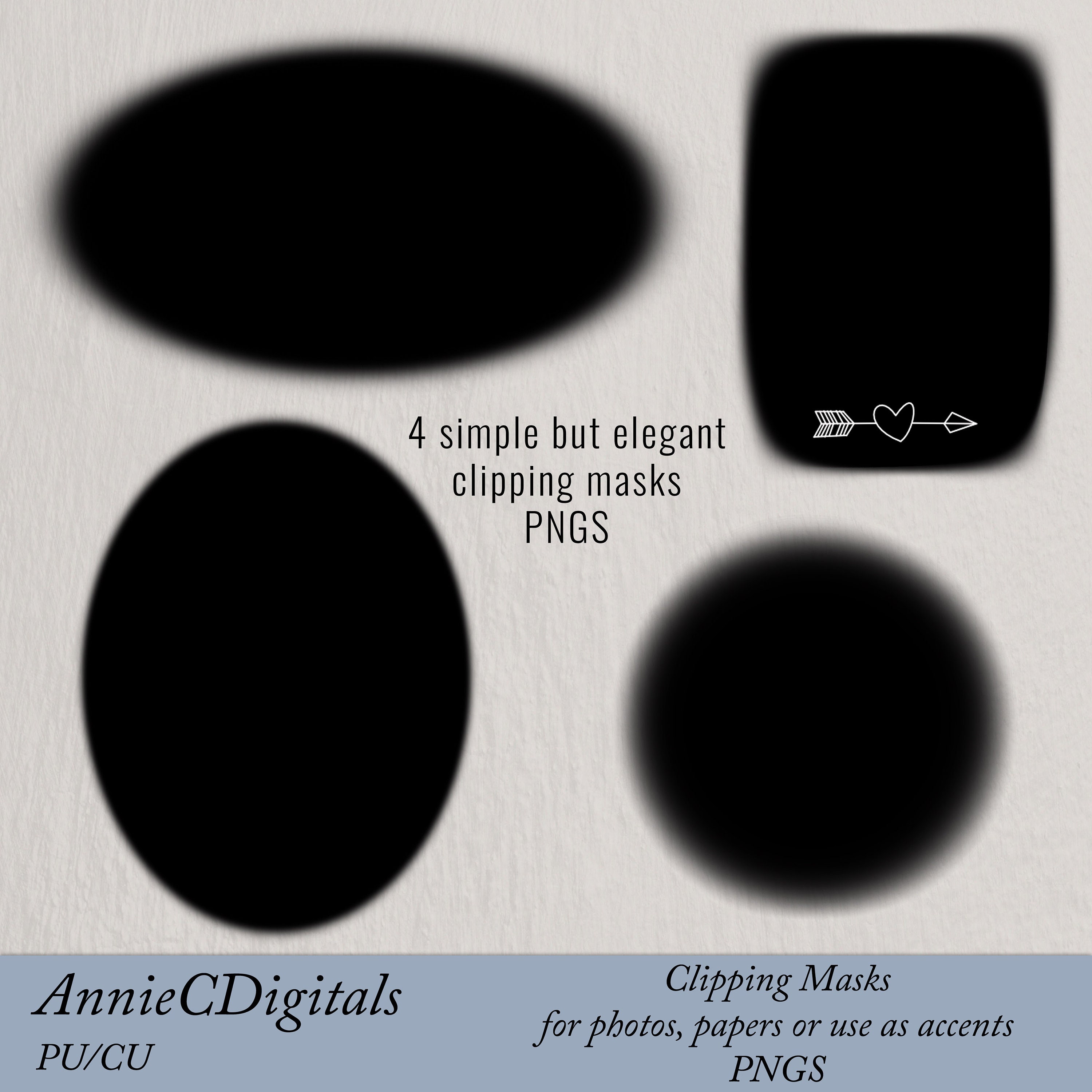 Clipping Masks (set 6), Digital Clipping Masks, Digital Scrapbook ...