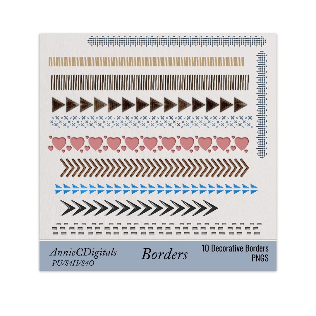 Digital Borders, Digital Decorative Scrapbook Borders, Digital Borders ...