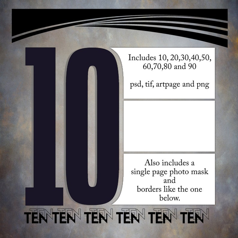 Number Title Collage, Digital Template, Digital Collage, Number Title ...