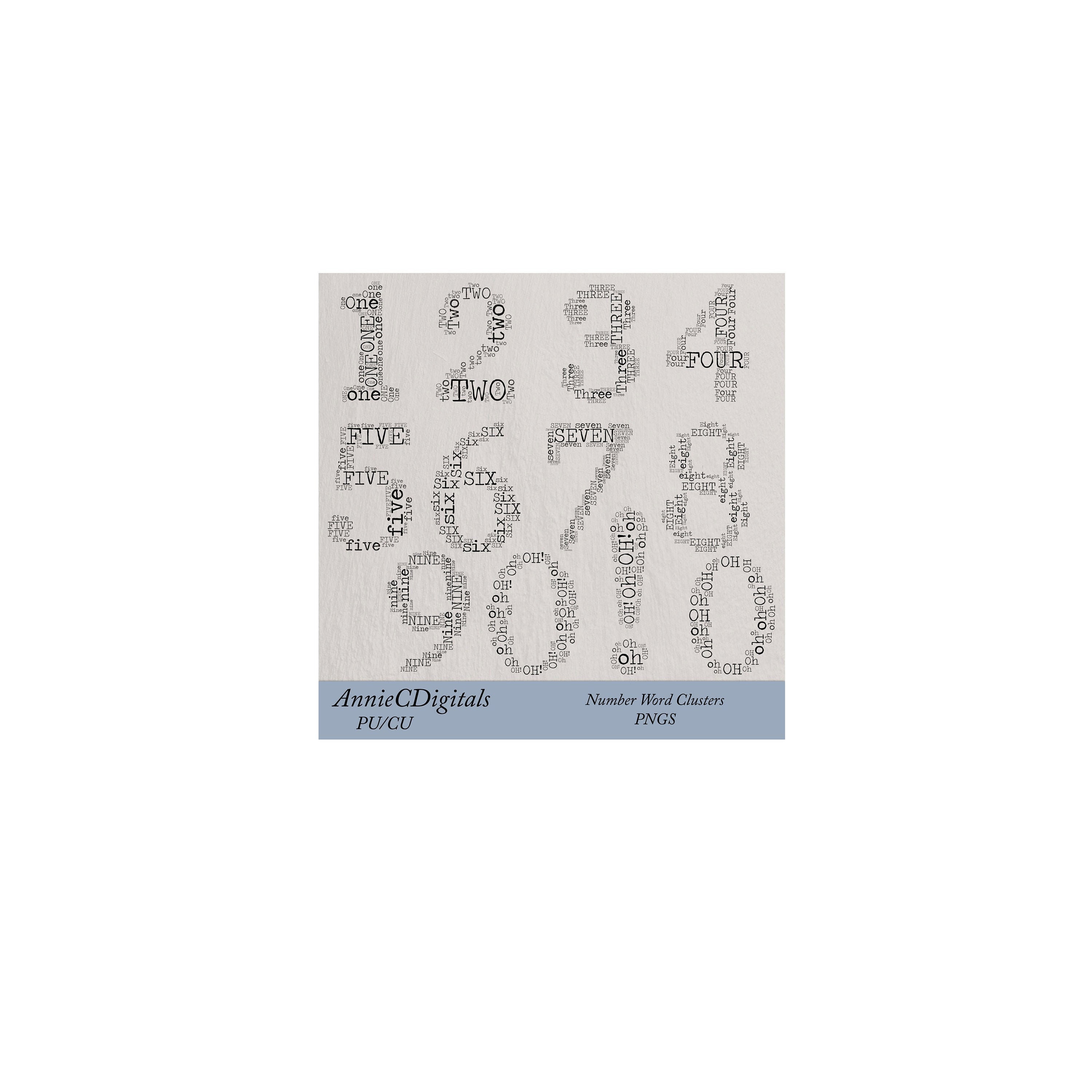 Numbers Word Art Numbers Clip Art Scrapbook Clip Art - Etsy Singapore