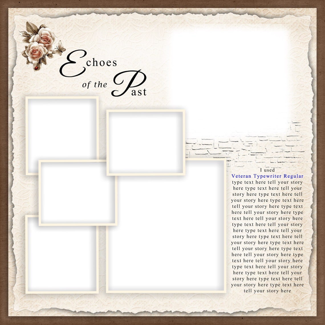 Scrapbook Templates Digital Scrapbook Template Scrapbook - Etsy