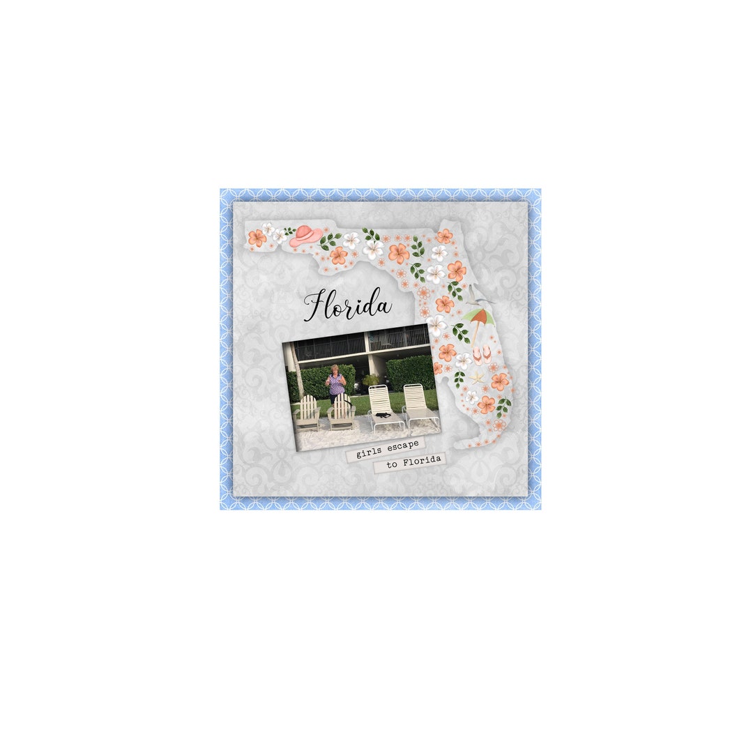 Florida Scrapbook Template, Digital Scrapbook Template, Florida Wall ...
