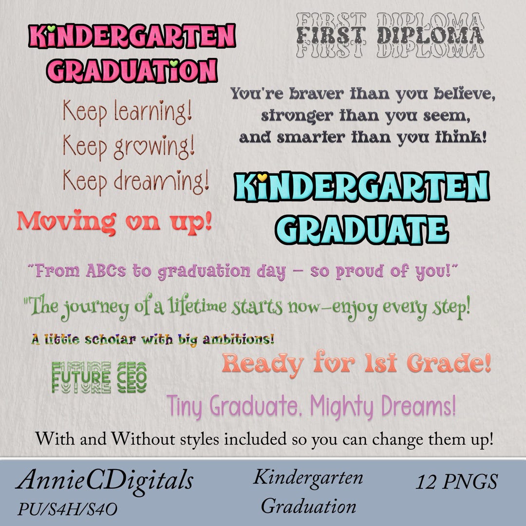 Kindergarten Graduation Word Art, Word Art Clip Art, Scrapbook Page ...