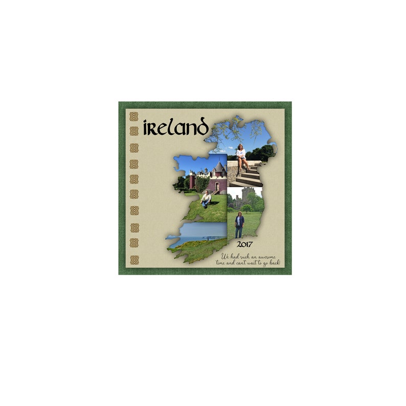 Ireland Scrapbook Template, Digital Scrapbook Template, Ireland ...