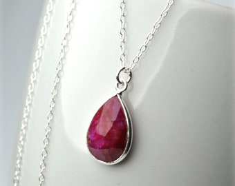 Real Ruby Necklace | Etsy