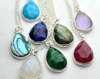 Gemstone necklaces | Etsy