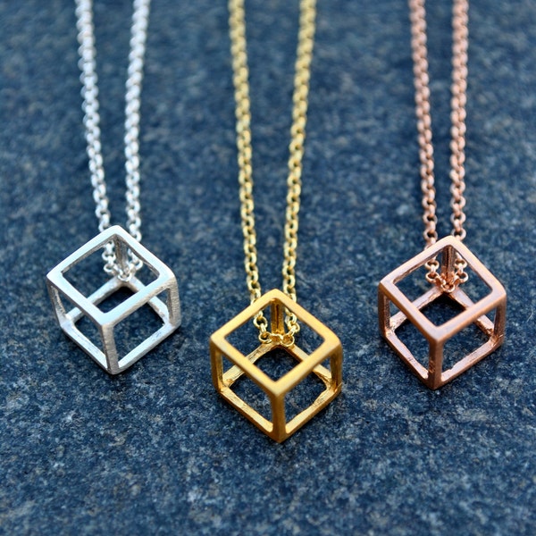 Cube Necklace - Etsy