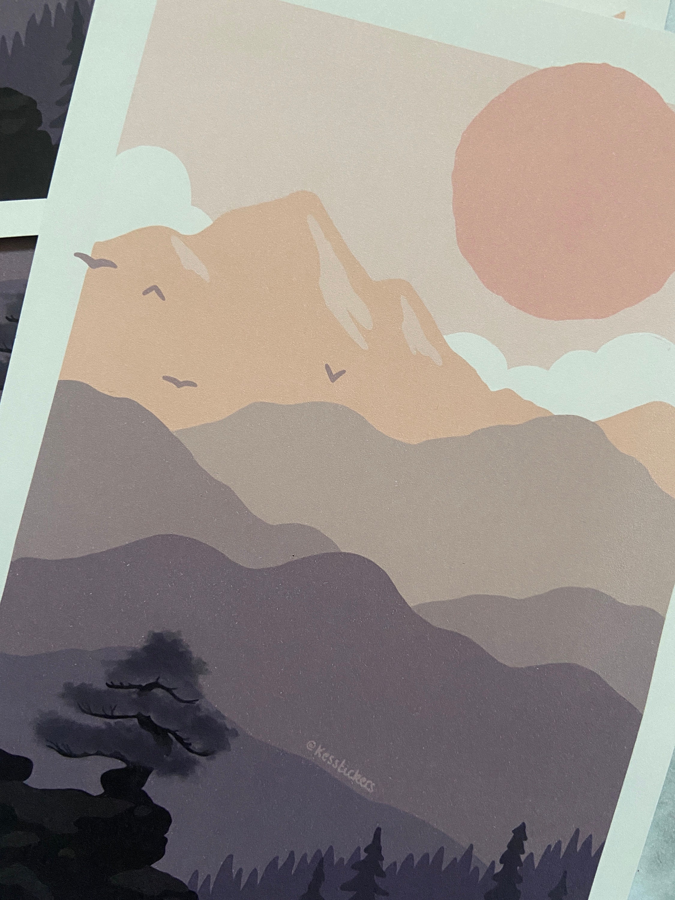 Landscape cards Landscape poster A5 cards colorfull - Etsy Nederland
