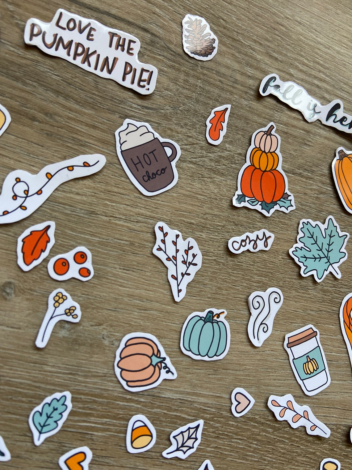 Fall theme sticker pack autumn vibe stickers pumkin vibe - Etsy Nederland