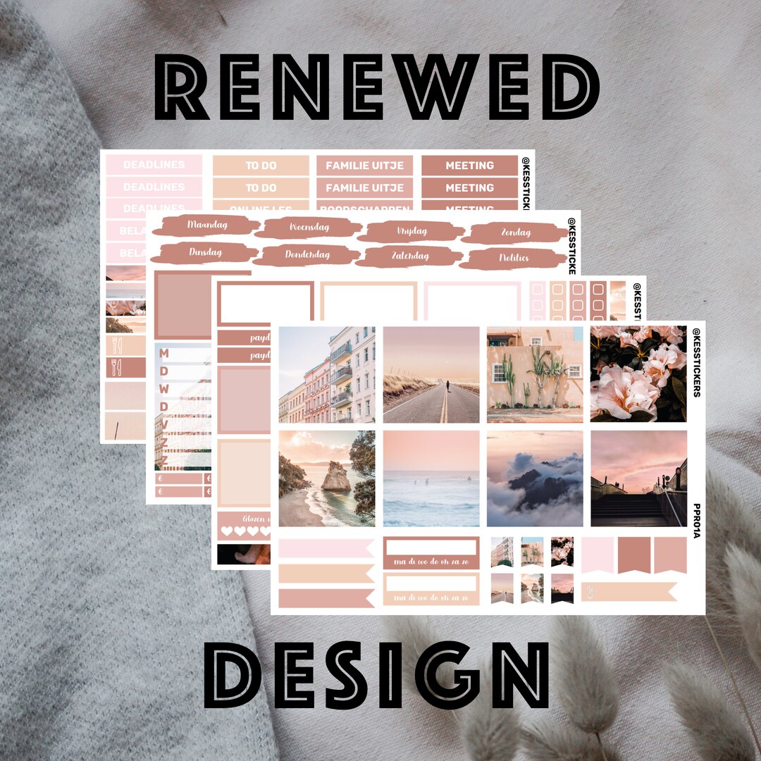 Pastel Pink Planner Stickerkit Erin Condren Mascha Planner 163 Stickers ...