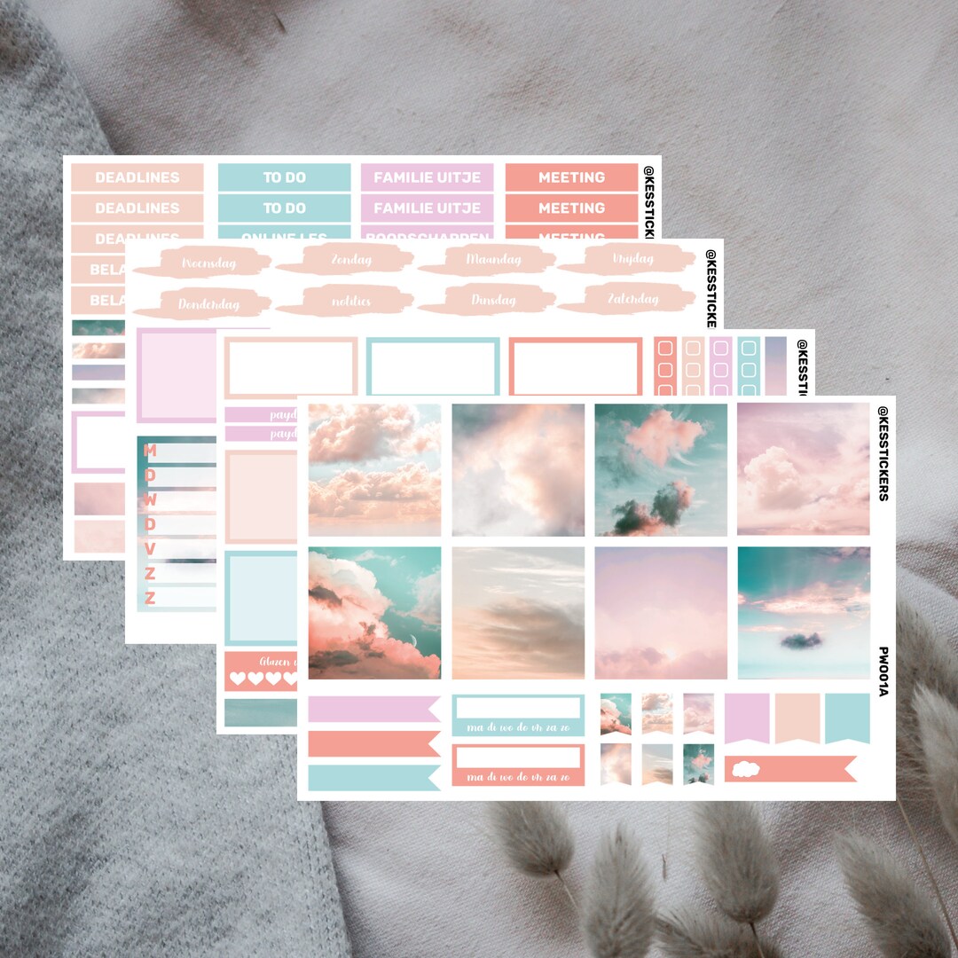 Clouds Planner Sticker Kit | Erin Condren | Mascha Planner | 163 ...