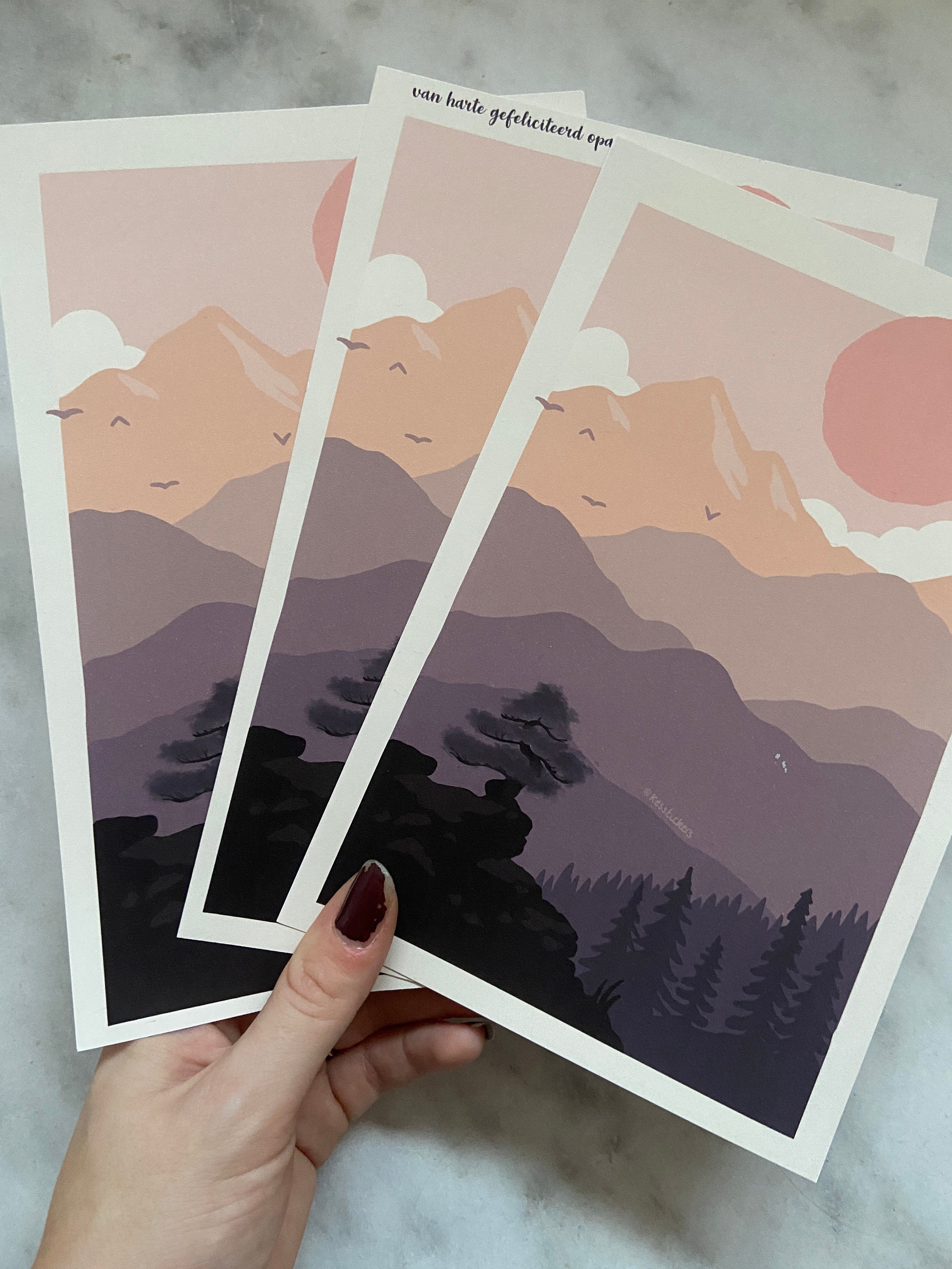 Landscape cards Landscape poster A5 cards colorfull - Etsy Nederland