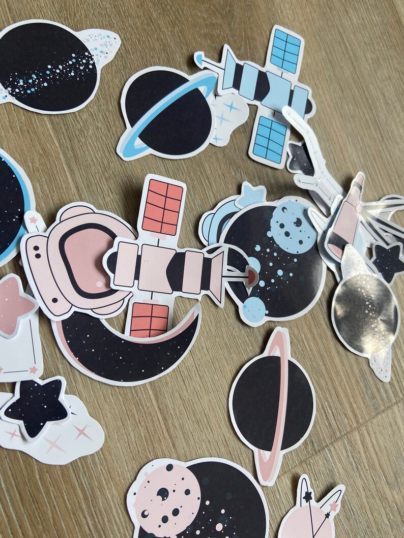 In to space sticker pack galaxy sticker planet sticker - Etsy Nederland