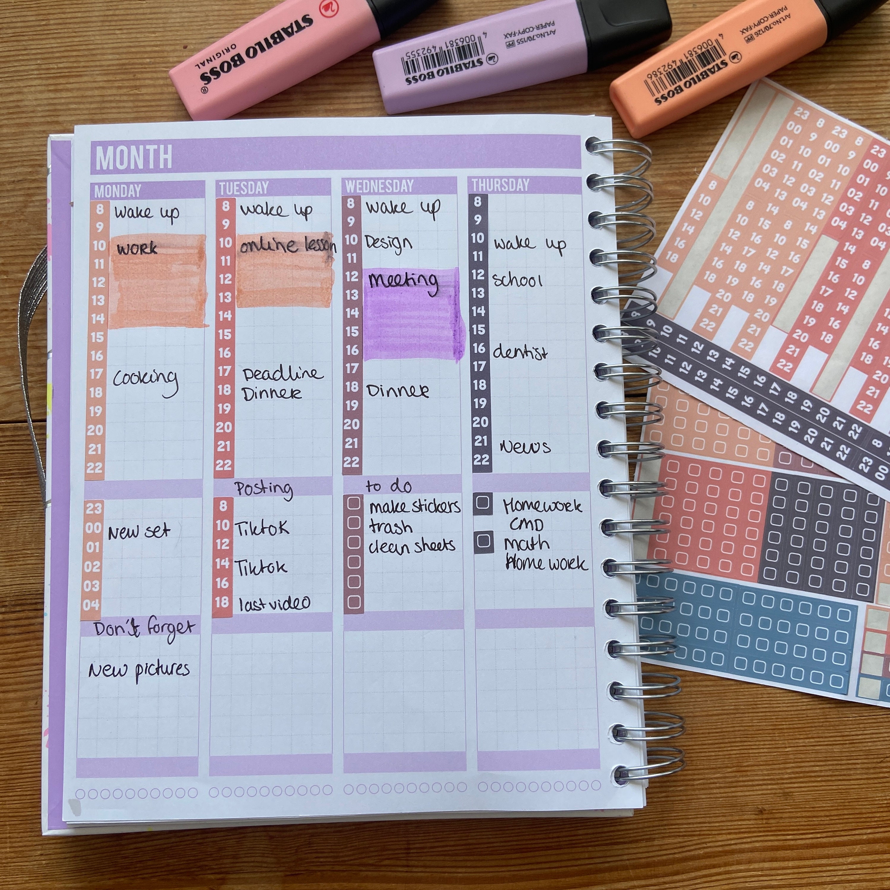 Time bar planner stickers | Erin Condren | Mascha planner | 36 stickers ...