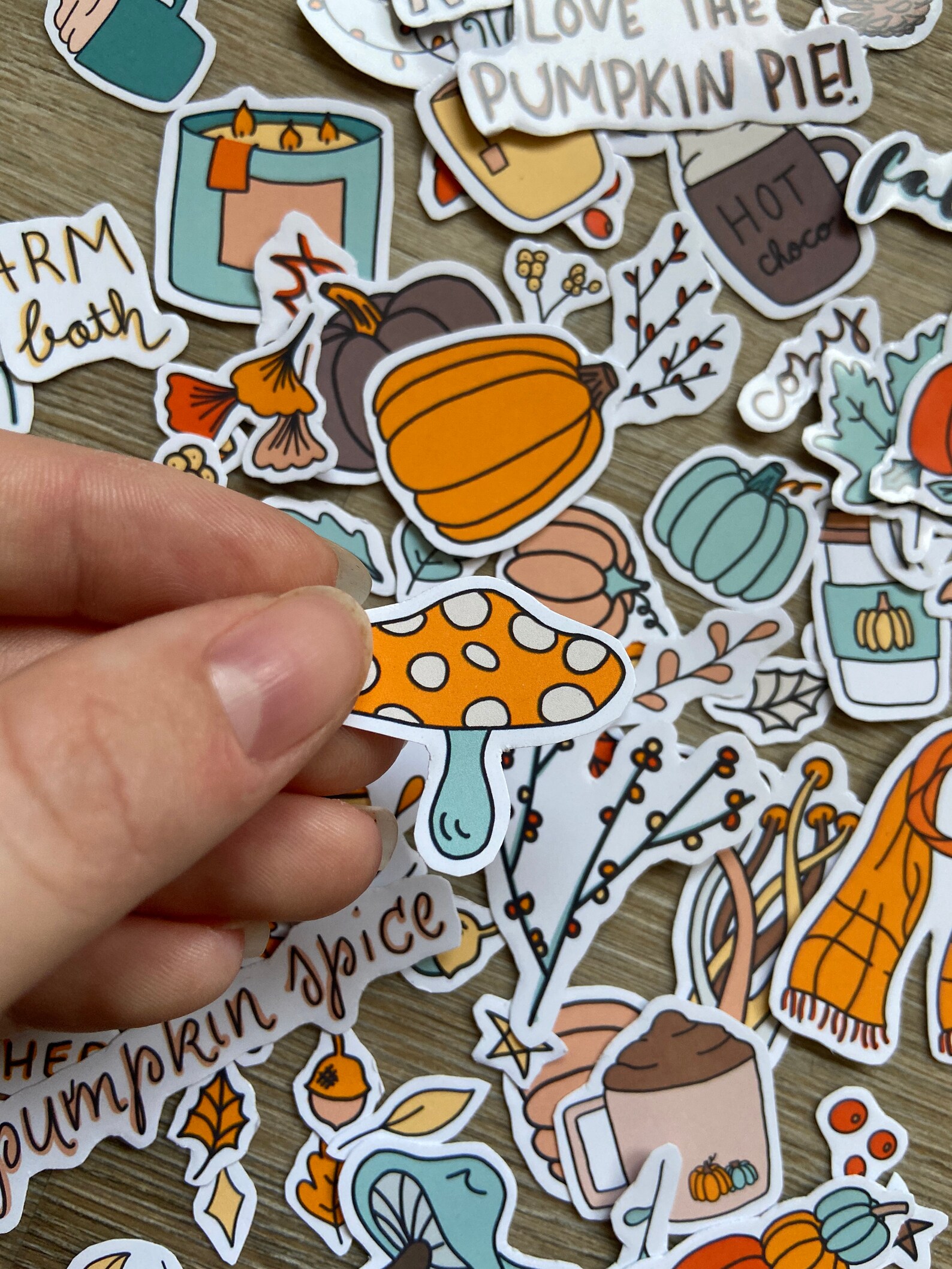 Fall theme sticker pack autumn vibe stickers pumkin vibe leaves hot ...