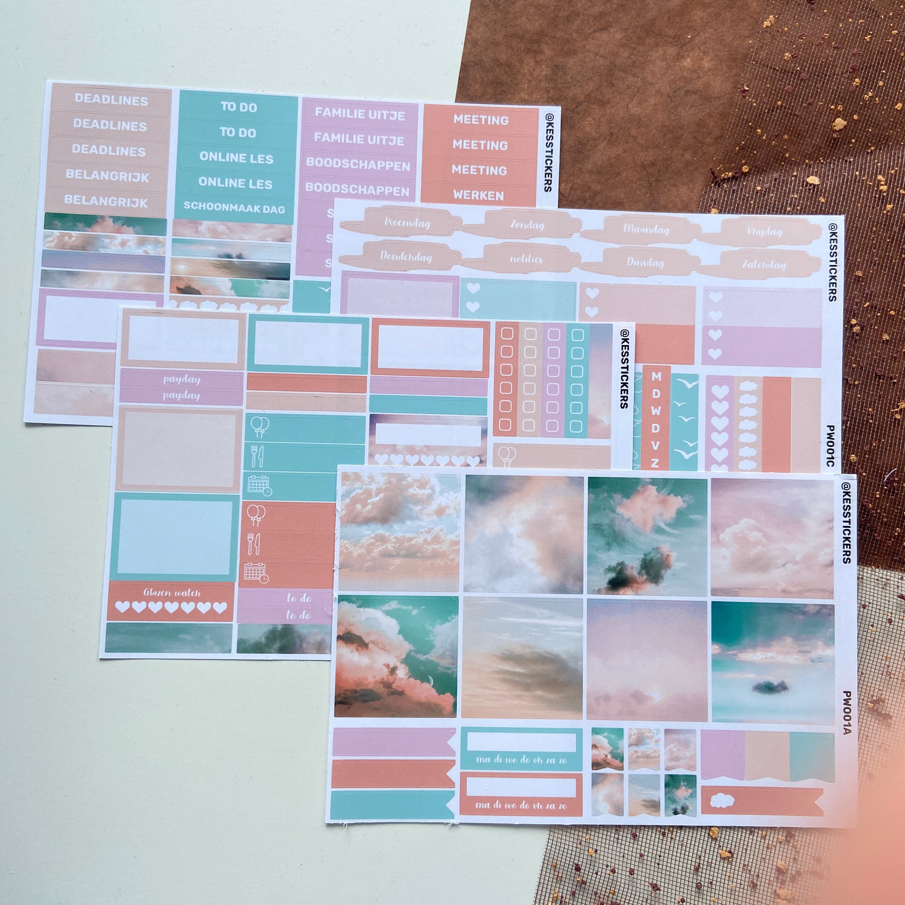 Clouds planner sticker kit / Erin Condren / Mascha planner / - Etsy España