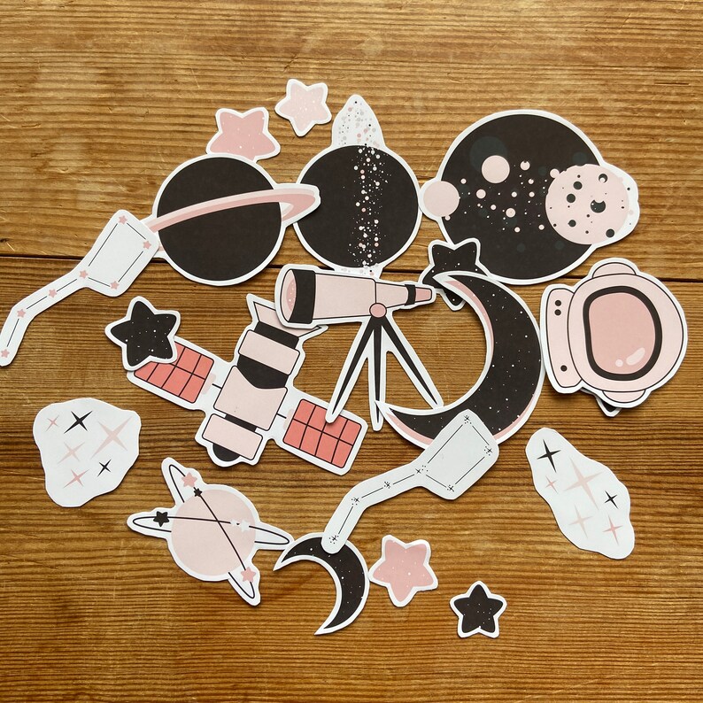 In to space sticker pack galaxy sticker planet sticker - Etsy Nederland