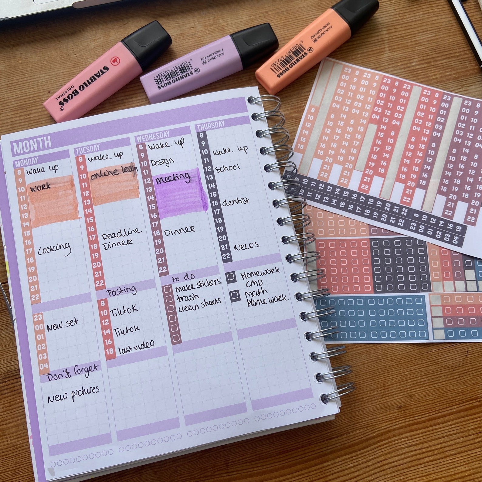 Time Bar Planner Stickers | Erin Condren | Mascha Planner | 36 Stickers ...