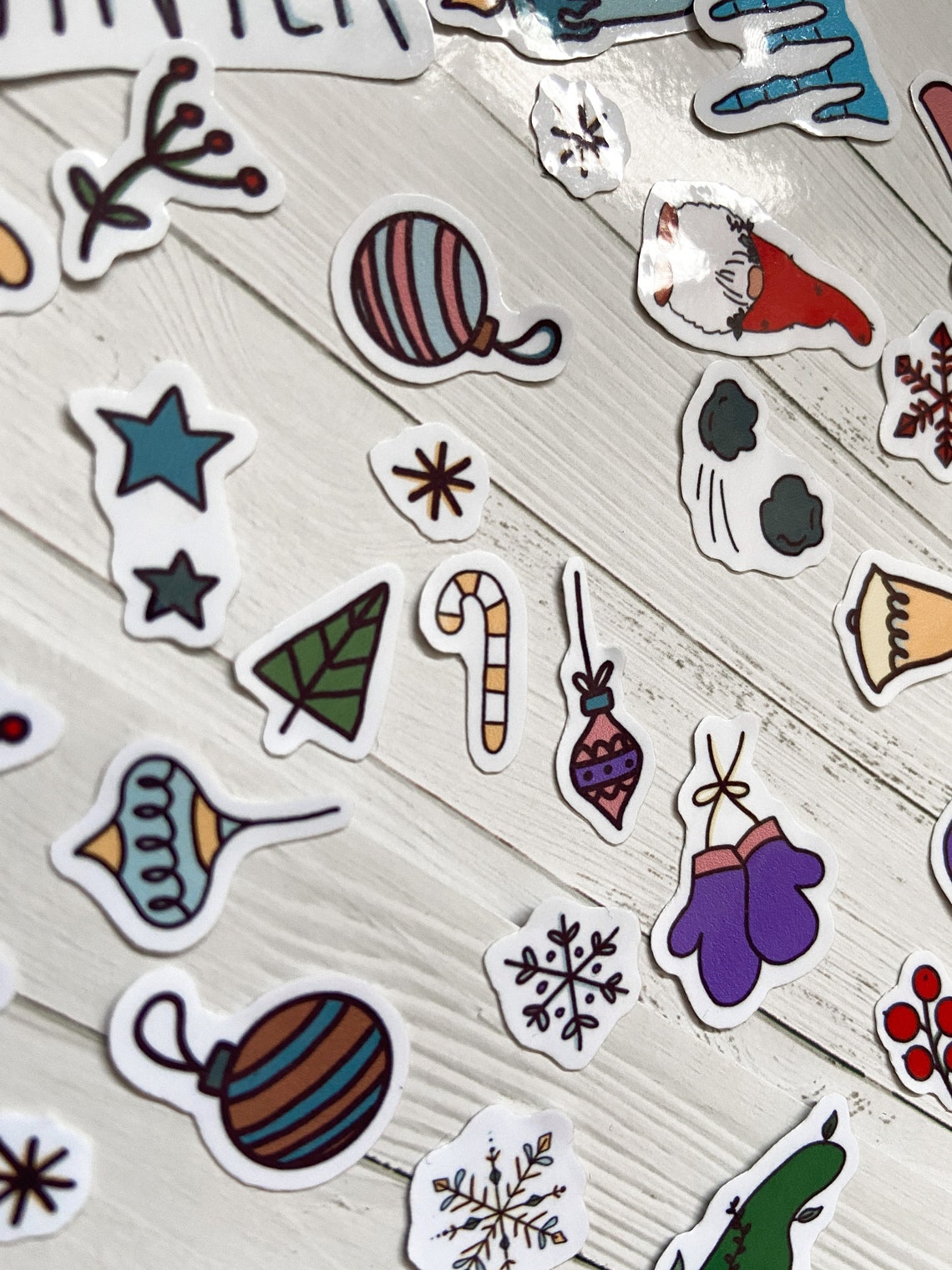 Christmas theme sticker pack winter vibe stickers snow - Etsy Nederland