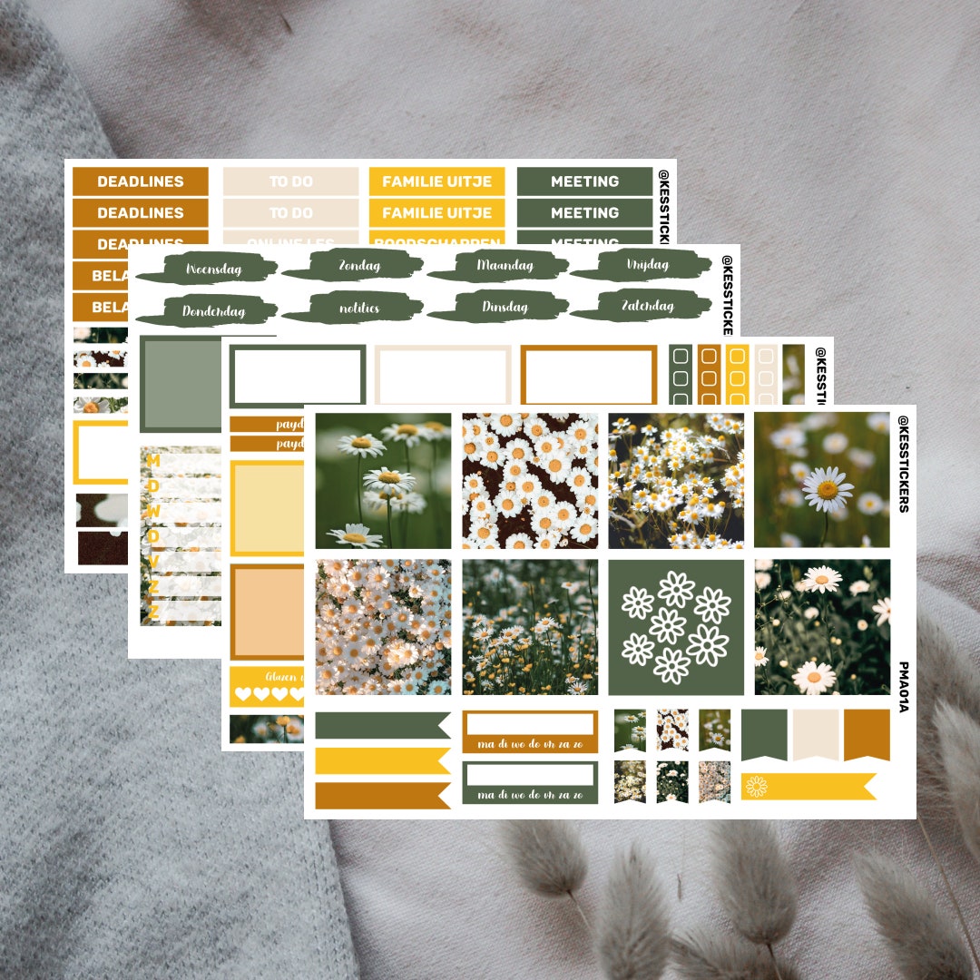 Daisy Planner Sticker Kit | Erin Condren | Masha Planner | 163 Decals ...