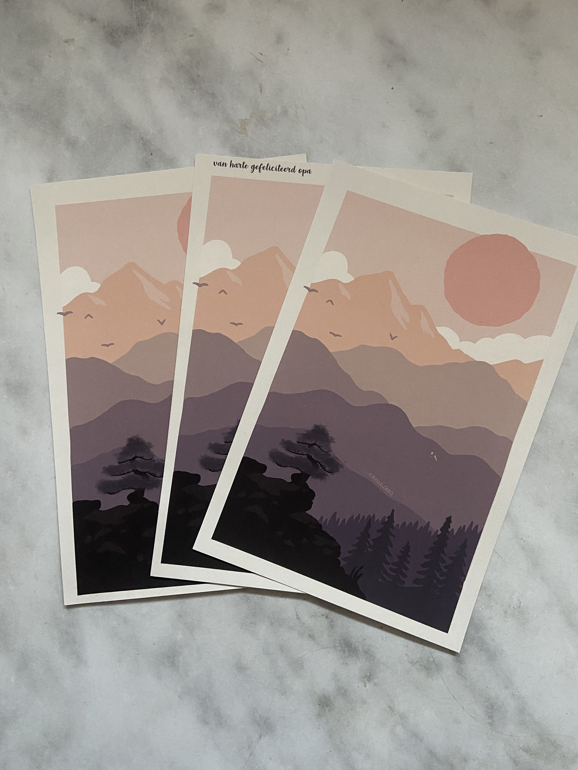 Landscape cards Landscape poster A5 cards colorfull - Etsy Nederland