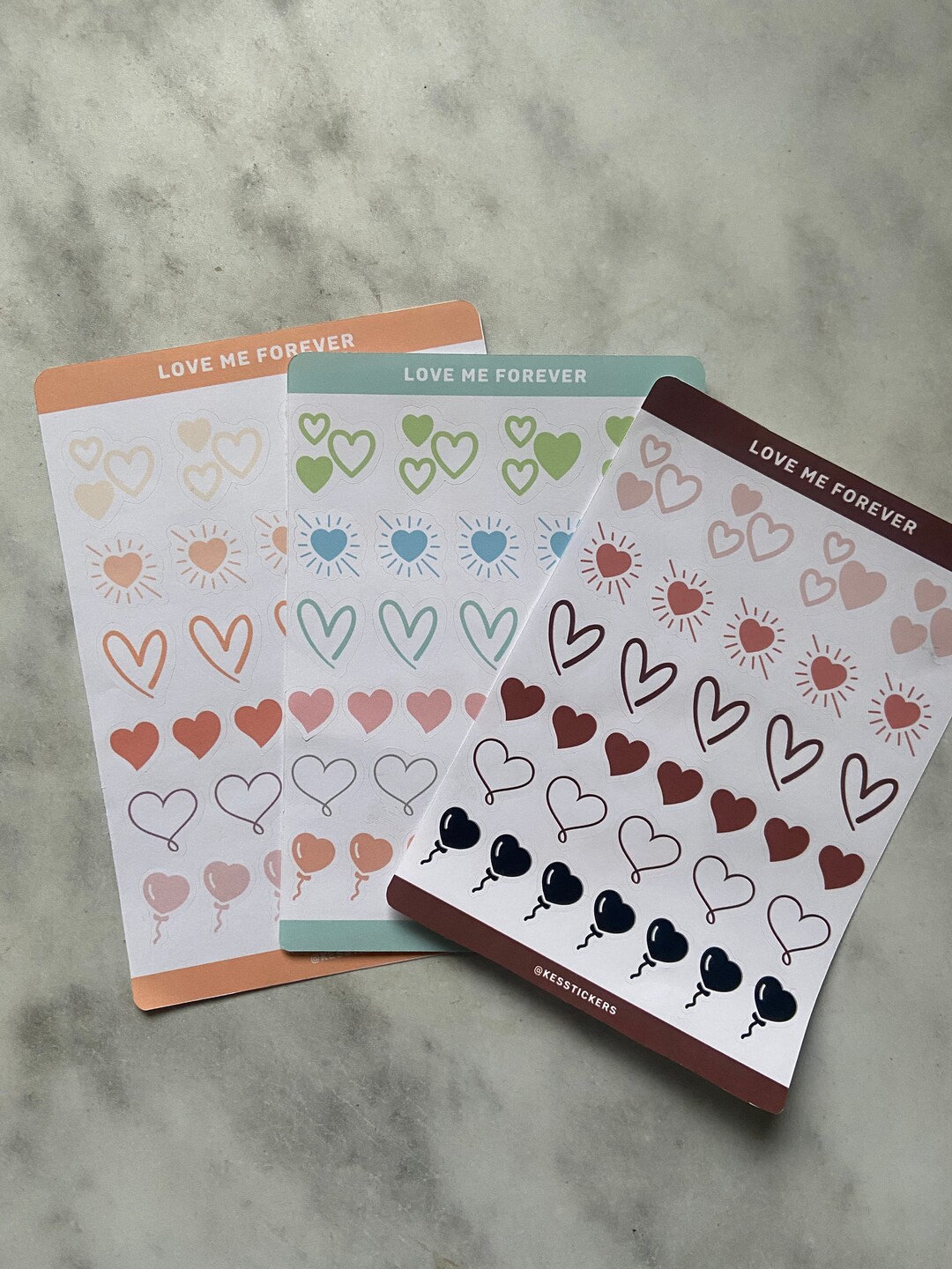 3 Valentine Sticker Sheets | Valentines Day | Heart Stickers | Colored ...