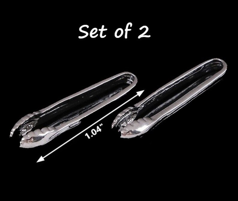 Dollhouse Miniature S/2 Silver Metal Serving Tongs - Etsy