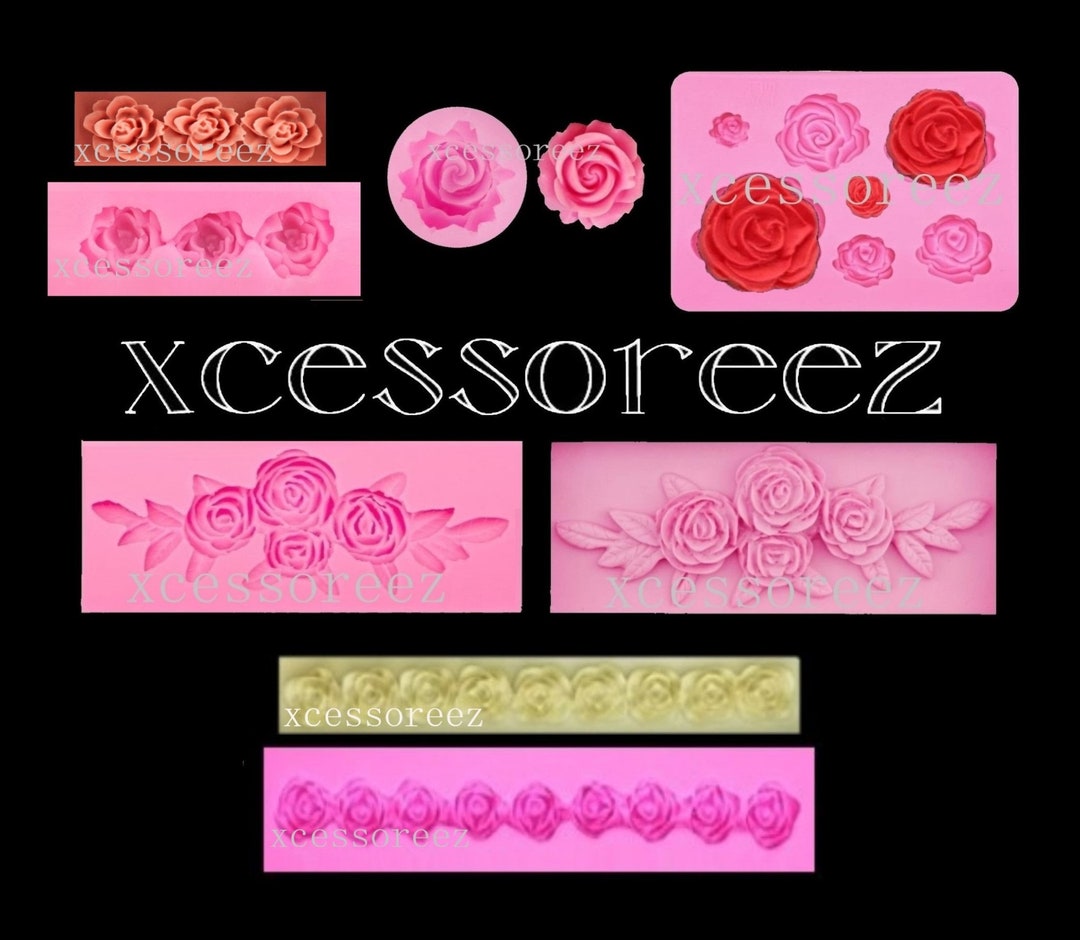 Food Grade Silicone ROSE Molds & Borders for Fondant - Etsy
