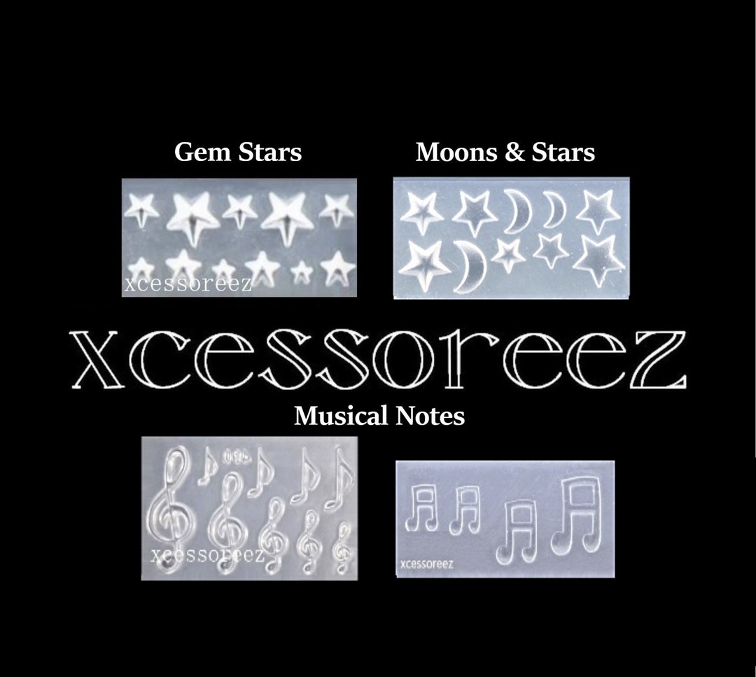 Miniature Gem Stars, 10 Moons & Stars, Treble Clef/quavers, Beam Notes ...