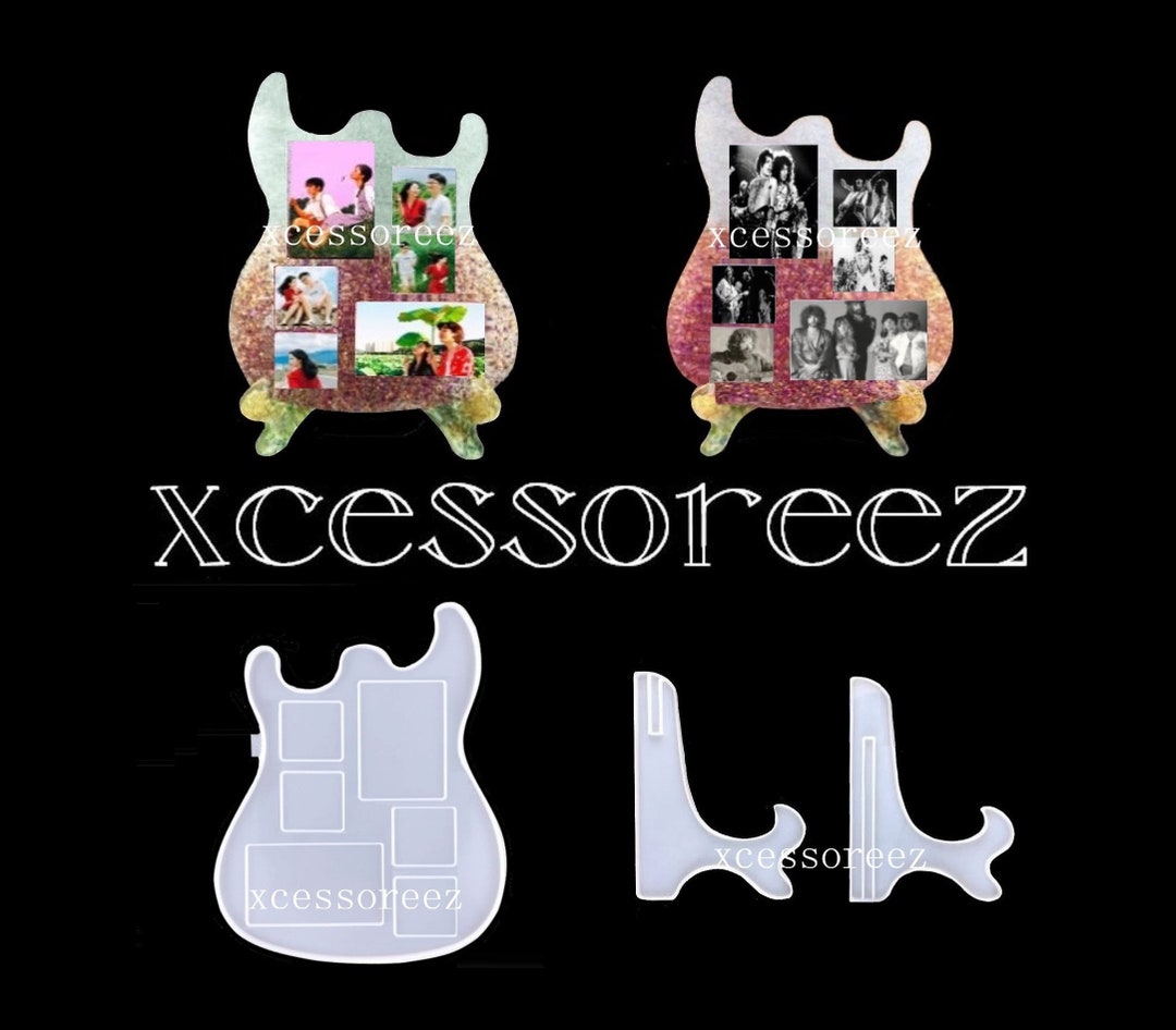 GUITAR Picture Frame & Frame Stand Mold Set for Resin, Polymer Clay ...