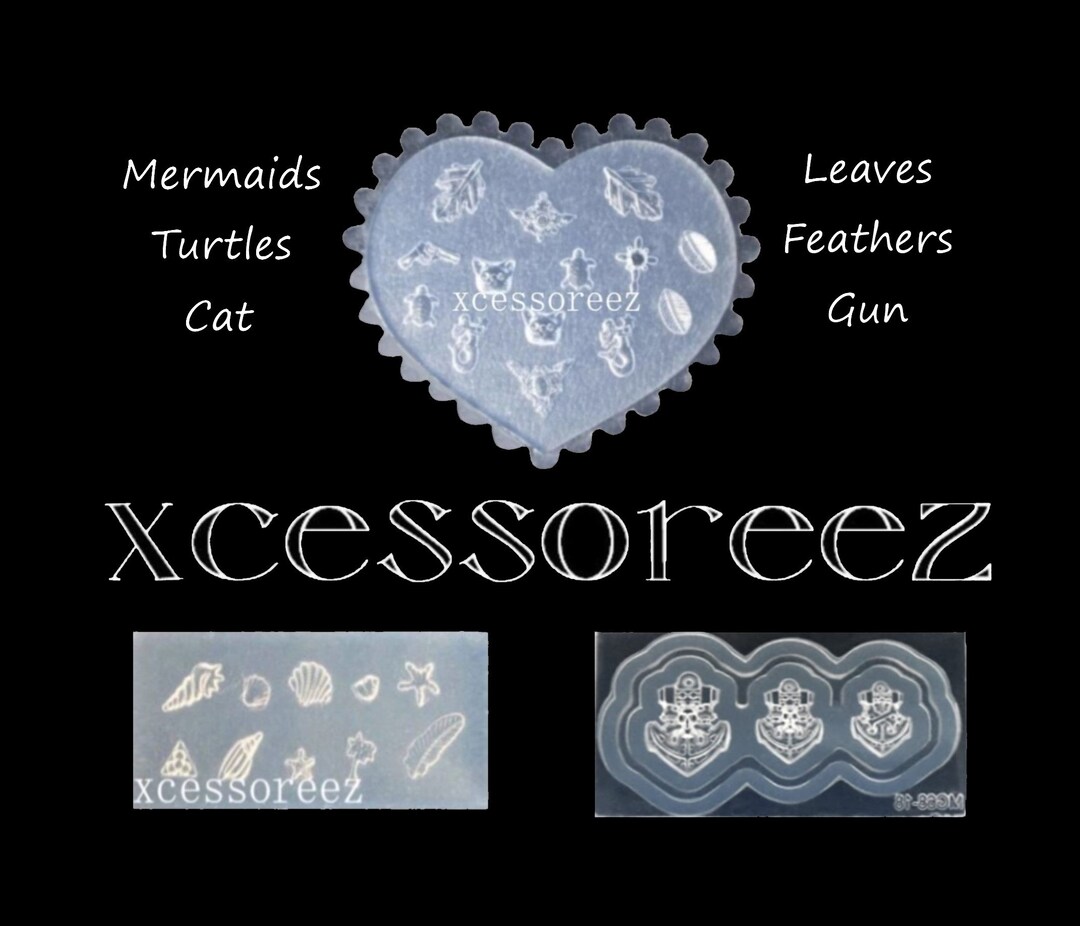Miniature THE SEA Molds: Turtles/mermaids, Seashells, Jolly Roger ...