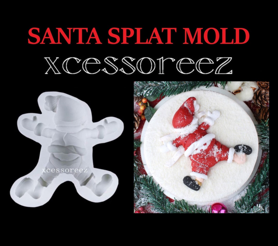 Santa Splat Mold, Cake Decoration, Casting Crafts, Gum Paste, Chocolate ...