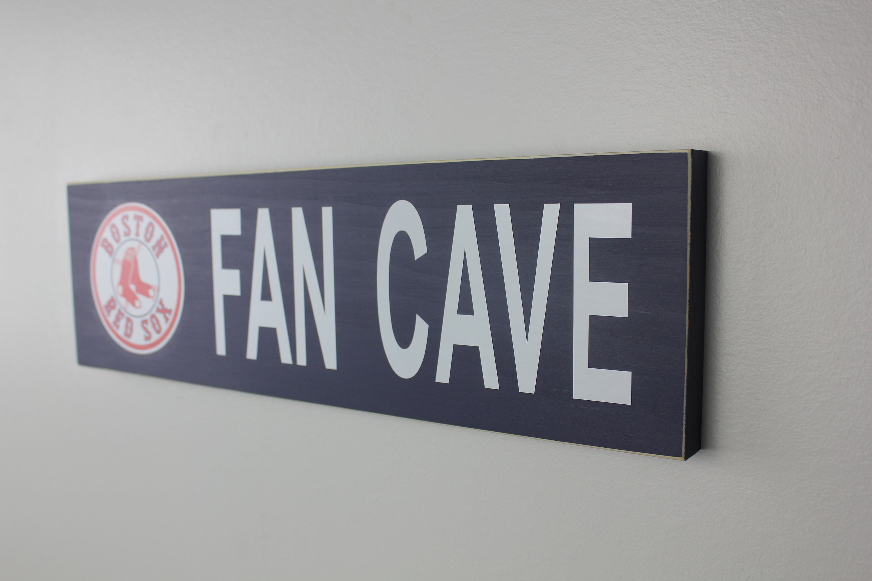 Boston Red Sox Fan Cave Wood Sign Boston Red Sox Wood Sign - Etsy
