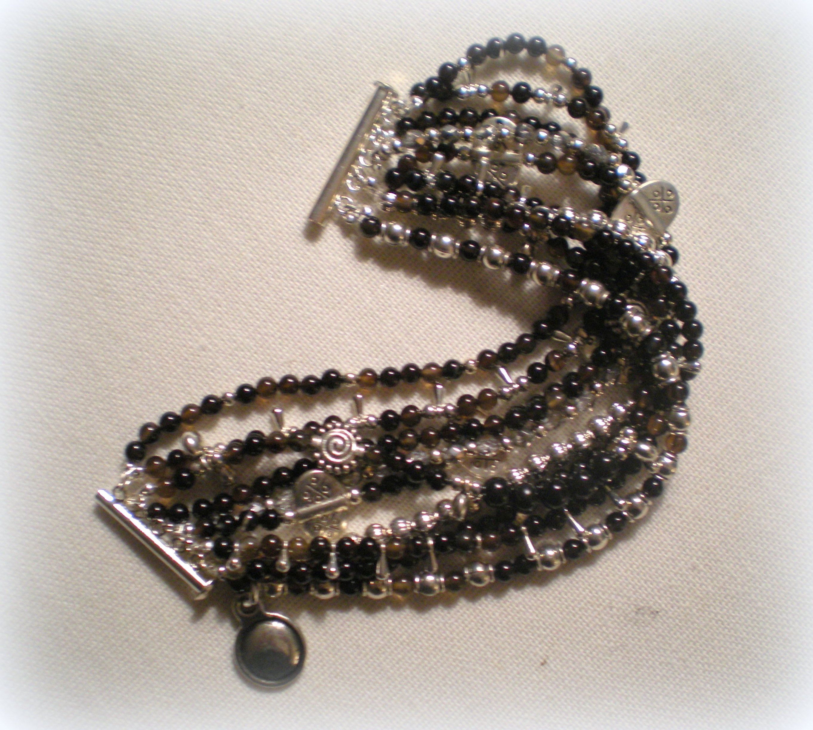 MULTI STRAND BRACELET ... Black and Silver - Etsy