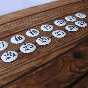 Vintage Enamel Sign 16, 17, 18, 19, 20, 21, 22 Small Sweet Round Number ...