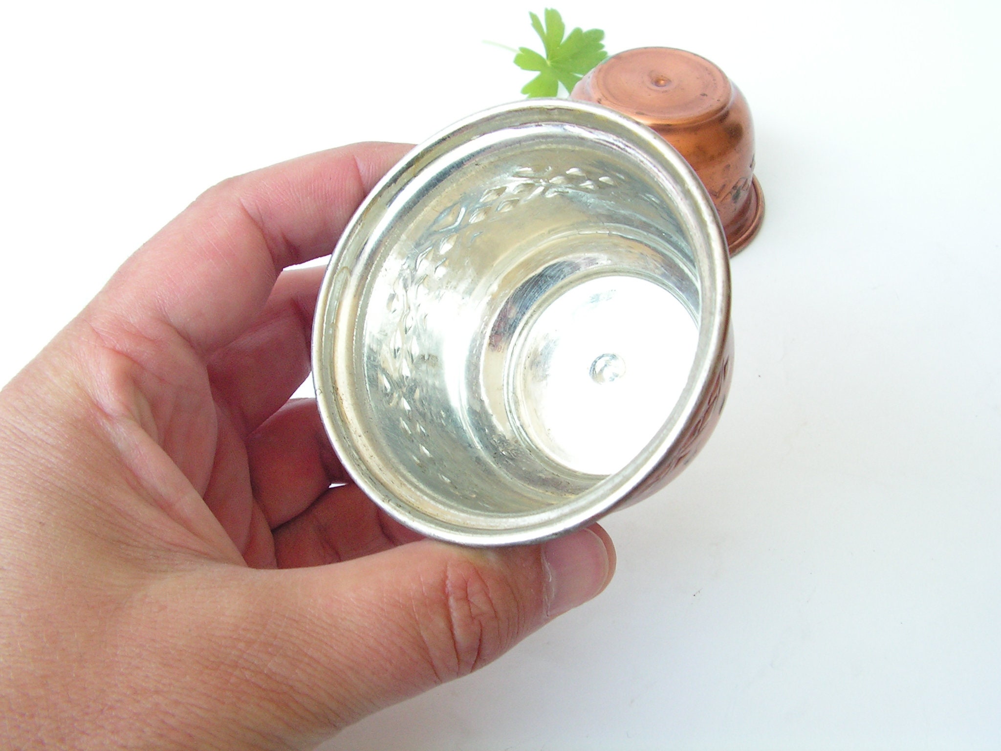 Engraved Coffee Cups, Vintage Copper Cups, Set of 2 Metal Coffee Cups ...