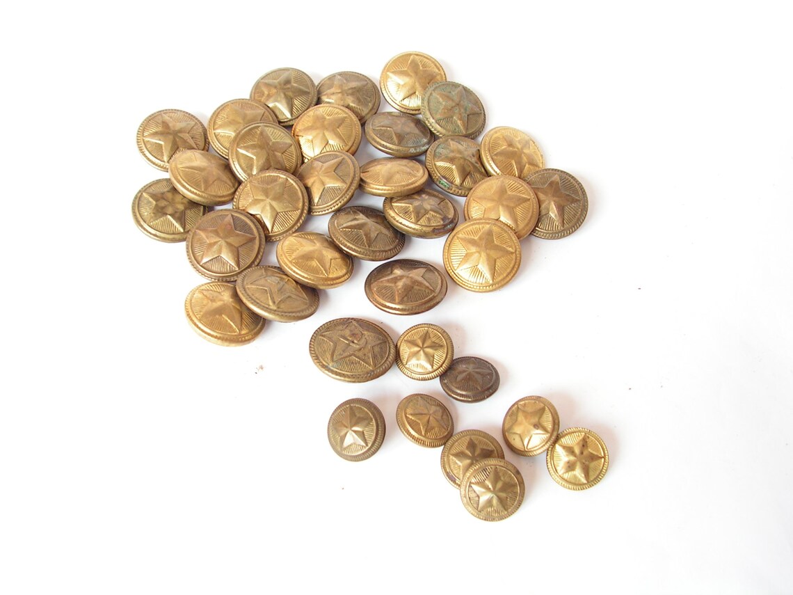 Set of 35 Vintage Military Metal Buttons With USSR Star Army - Etsy