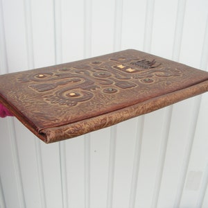 Vintage Large Folder Tooled Leather Folder Luxury Folder for Documents ...