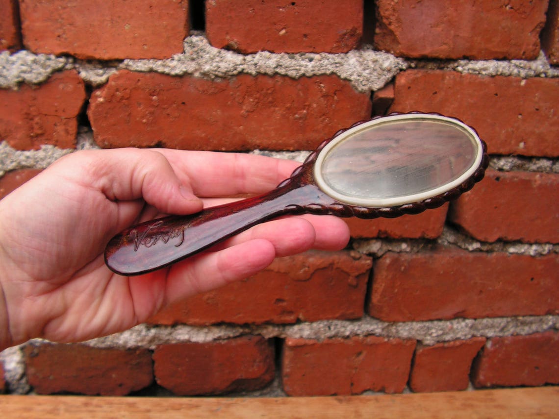 Vintage Brown Mirror VENUS Hand Mirror Retro Mirror Female Mirror With ...