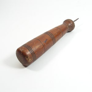 Vintage Wooden Handled Awl 1950s Sewing Awl Primitive Tool Awl Wooden ...
