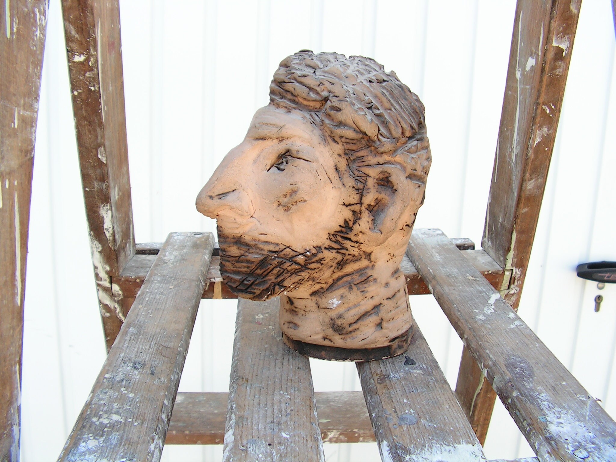 Horror Head, Vintage Clay Head Man, Head Art Ceramics Sculpture, Clay ...