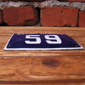 Vintage Blue White Enamel House Number 59, Porcelain Sign, Number 59 ...