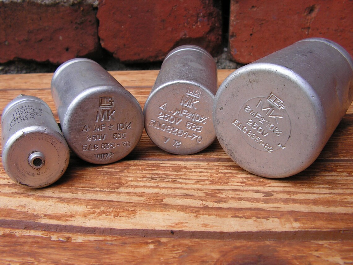 Set of 4 Old Capacitors Steampunk Supplies Vintage Big | Etsy