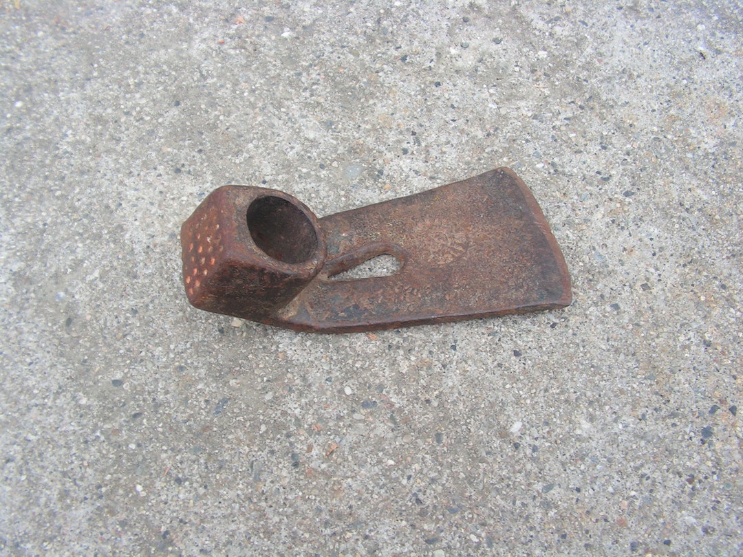 Antique Metal Adze, Small Hammer Wooden Handle, Old Metal Tool ...