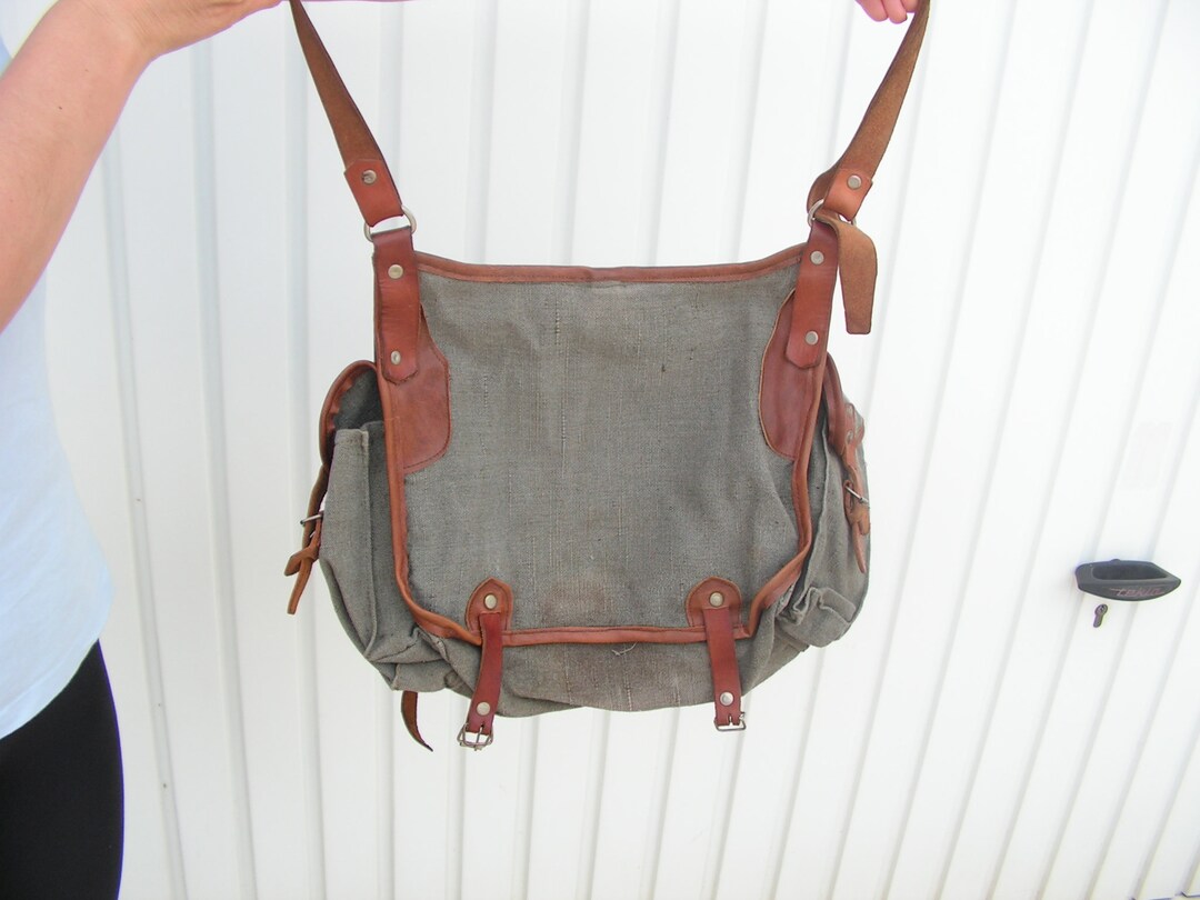 Vintage Messenger Bag Four Compartment Crossbody Bag Military Shoulder ...