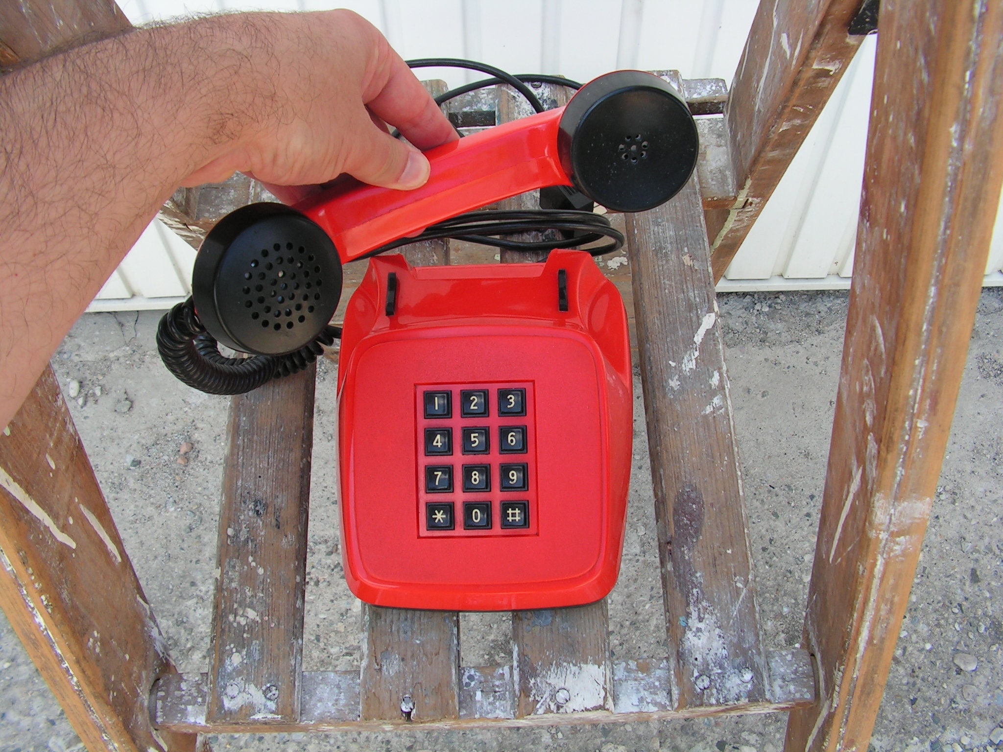 Vintage Buttons Phone Red Buttons Telephone Retro Phone Red | Etsy