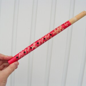 Vintage Red Wooden Flute Whistle Flute Wood 6 Holes Wooden Musical ...