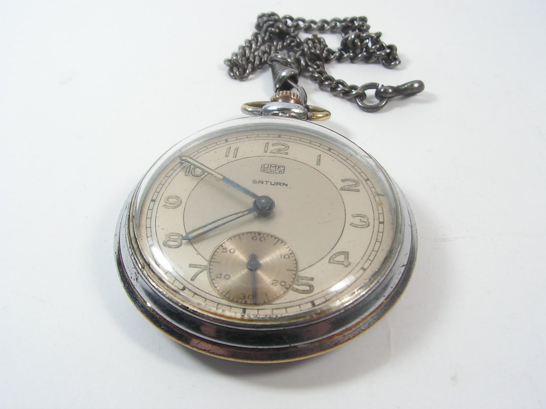 Pocket Watch SATURN, Working Pocket Watch Ruhla, German Vintage ...