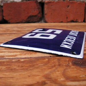 Vintage Blue White Enamel House Number 59, Porcelain Sign, Number 59 ...
